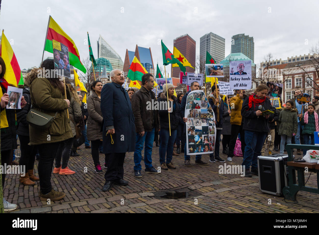 The Hague, the Netherlands. 11 March, 2018. Kurdish protest rally ...