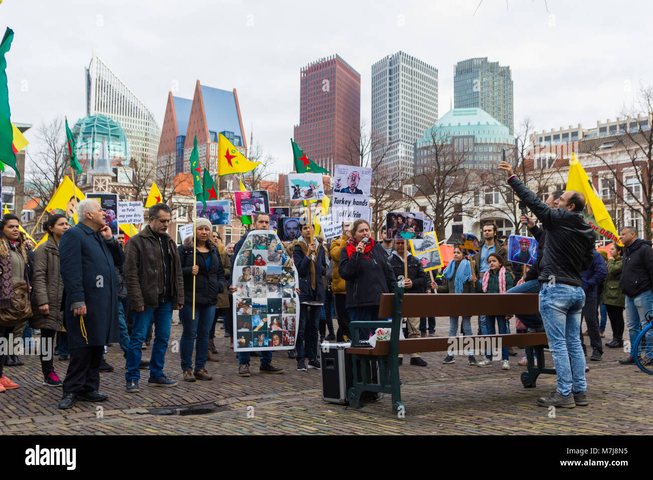 The Hague, the Netherlands. 11 March, 2018. Kurdish protest rally ...
