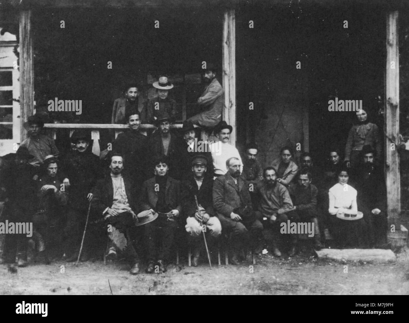 A photograph taken around 1900 in Russia, depicting political exiles ...