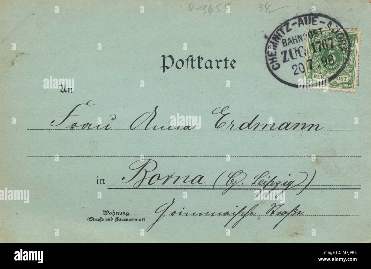 This vintage postcard features a scene from Schöneck, Saxony, showing ...
