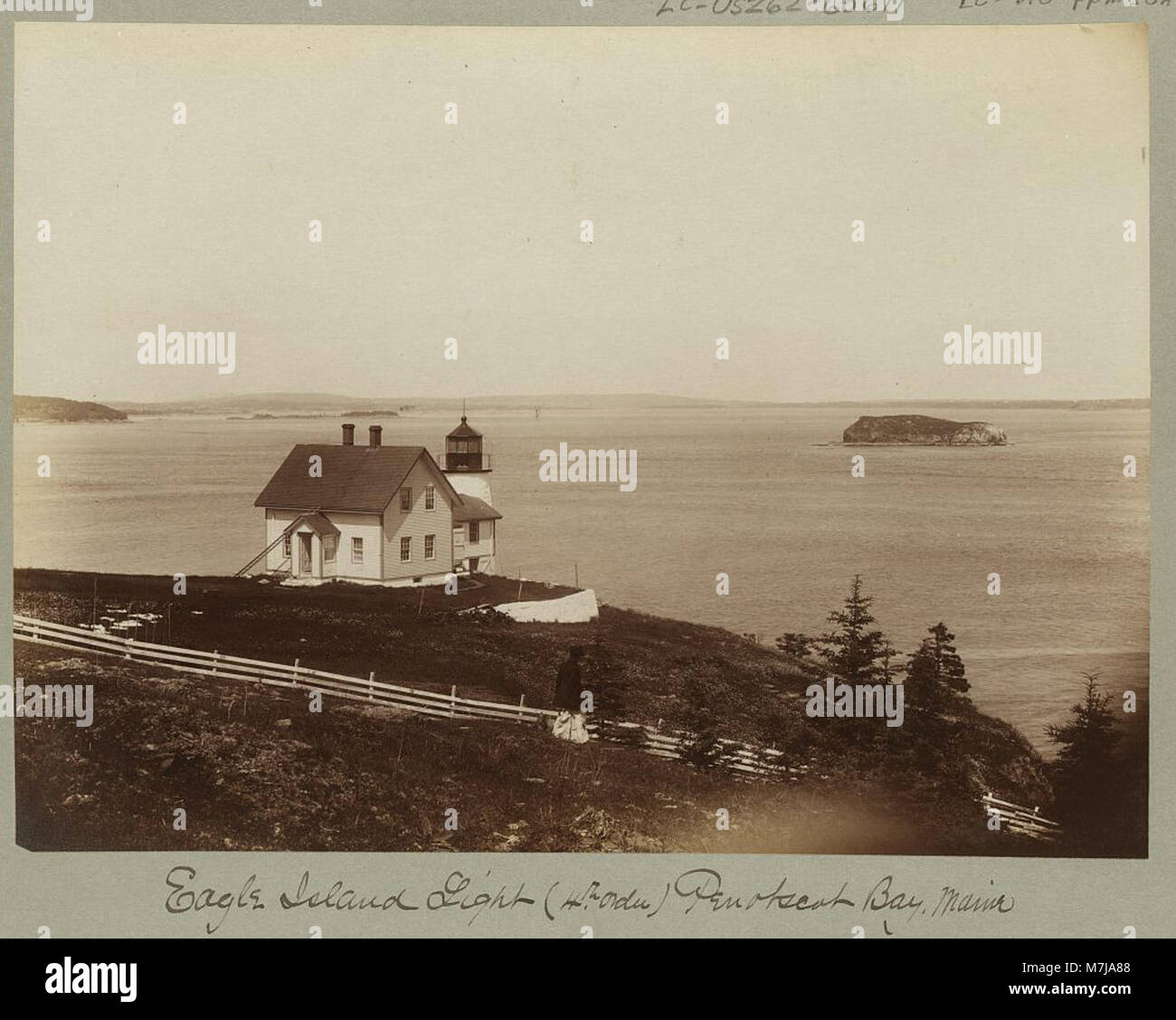 The Eagle Island Light, a 4th order lighthouse located in Penobscot Bay ...