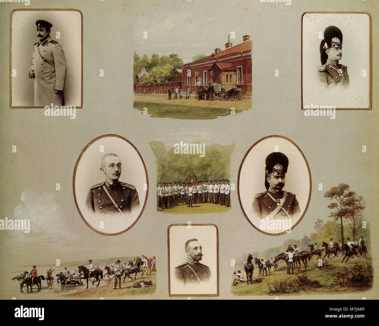 Portraits of officers from the Garde-Pferde-Grenadier-Regiment, a ...