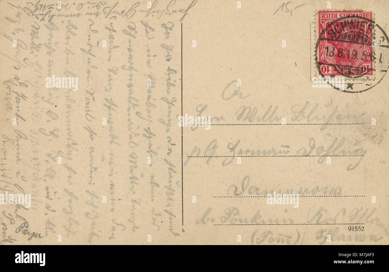 This vintage postcard shows Schwiebus in Ostbrandenburg, with a focus ...