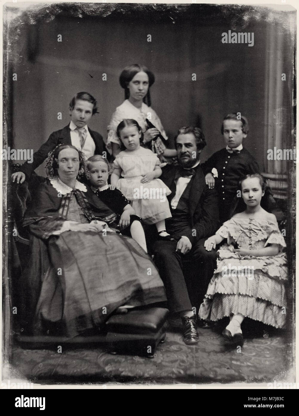 A portrait by Southworth and Hawes of an unknown family, showcasing the ...