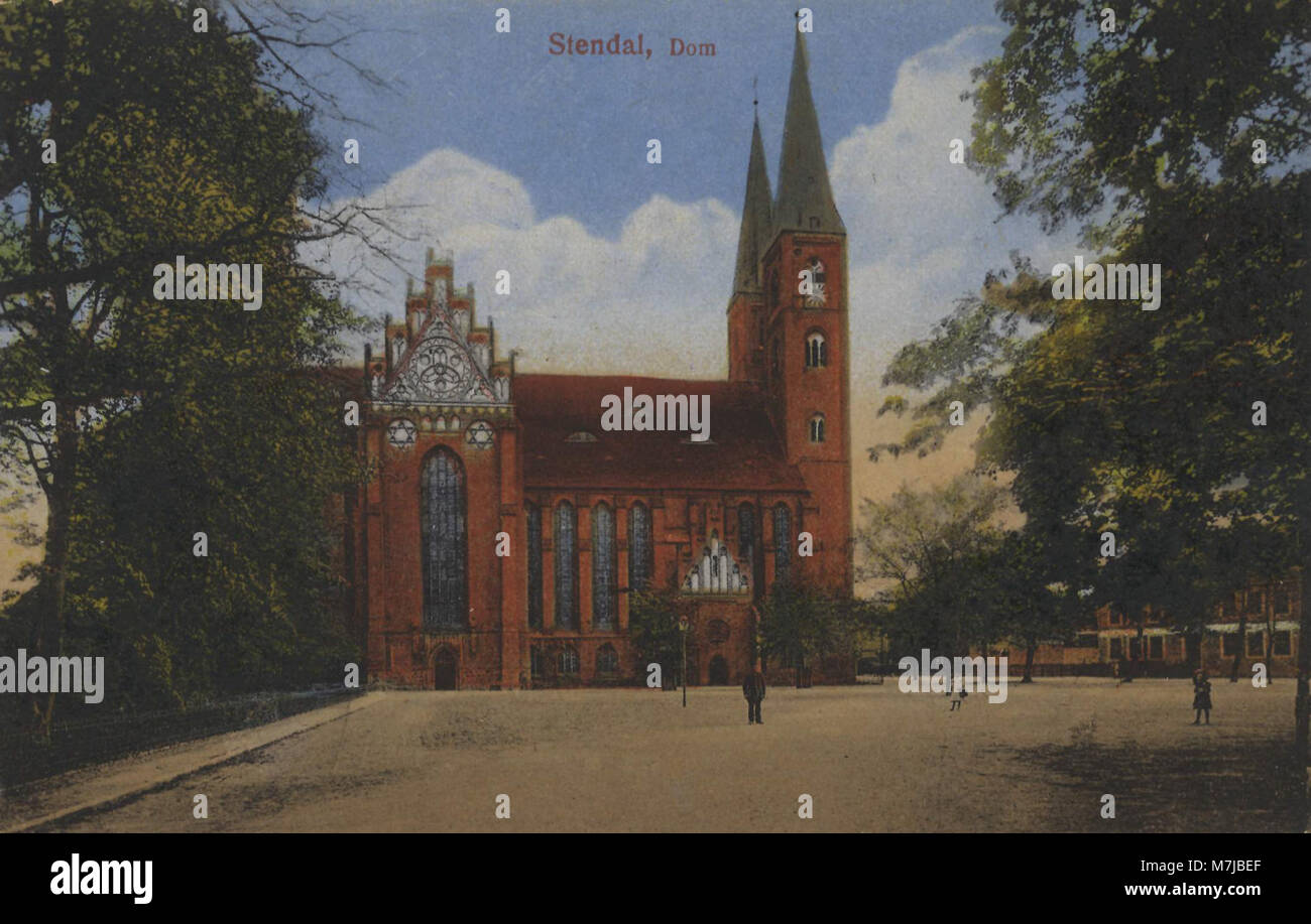 A postcard view of Stendal's Dom, located in Sachsen-Anhalt, Germany ...