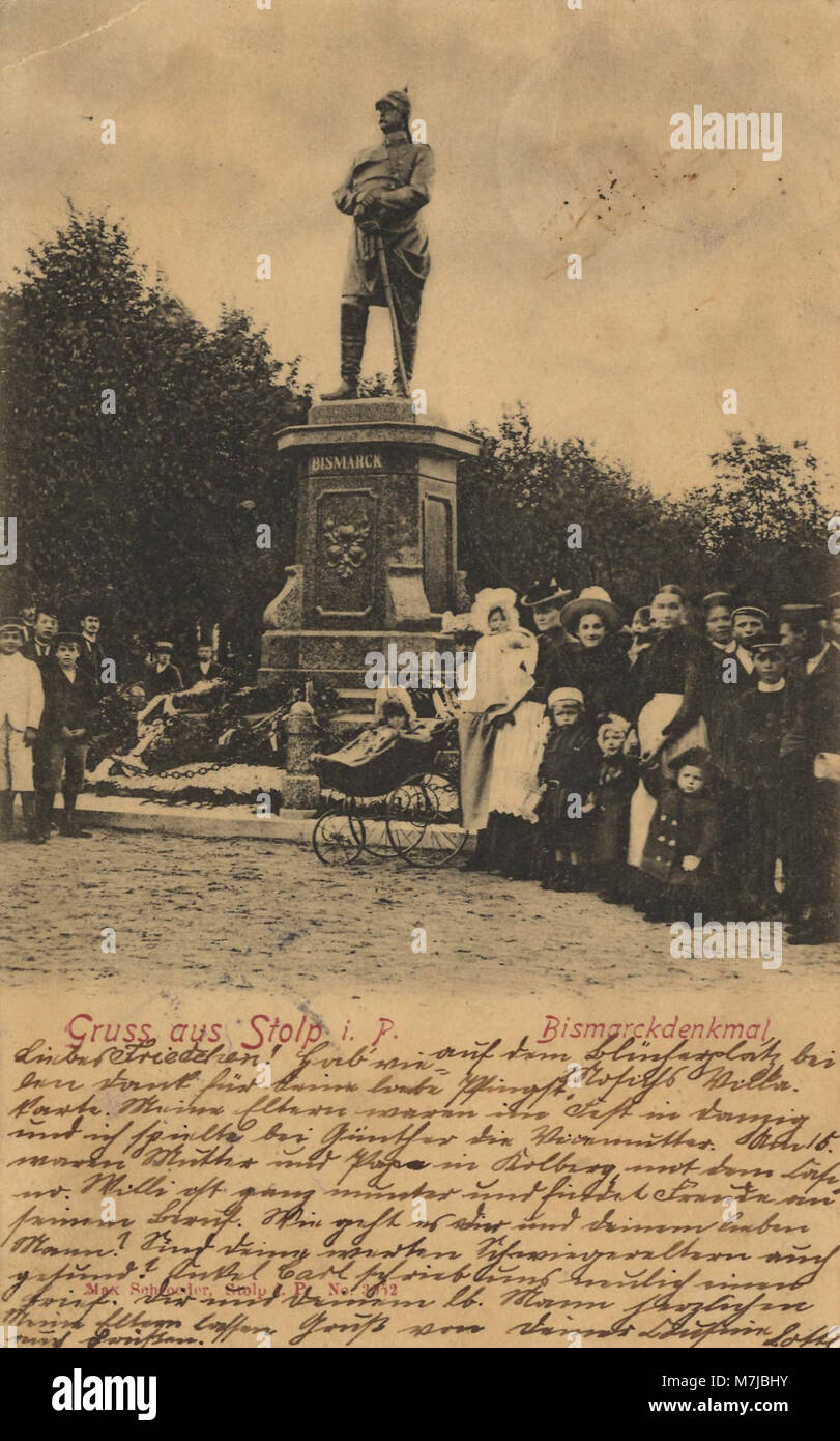Postcard of the Bismarckdenkmal (Bismarck Monument) in Stolp, Pommern ...