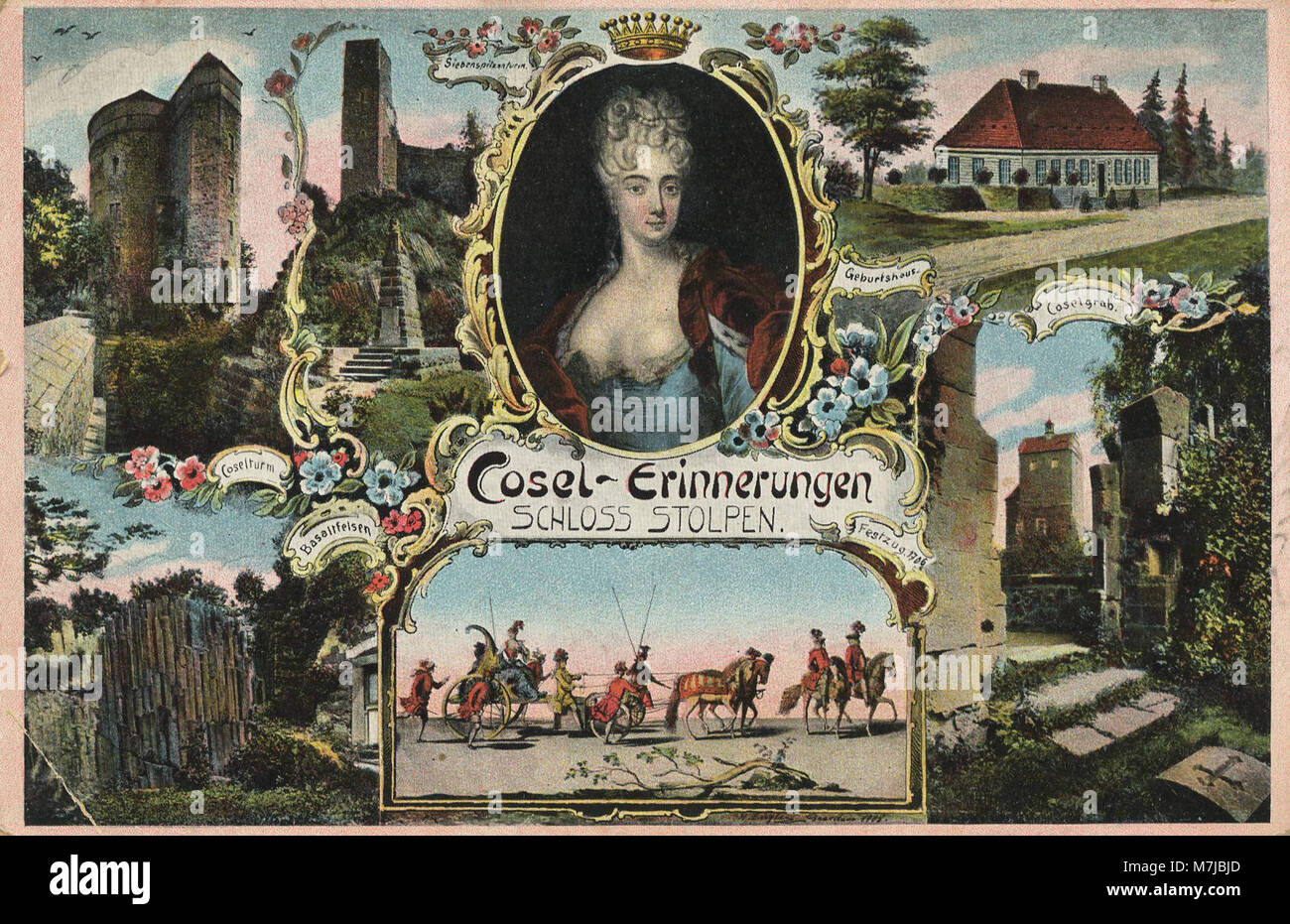 A postcard depicting the Schloss (castle) in Stolpen, Saxony ...