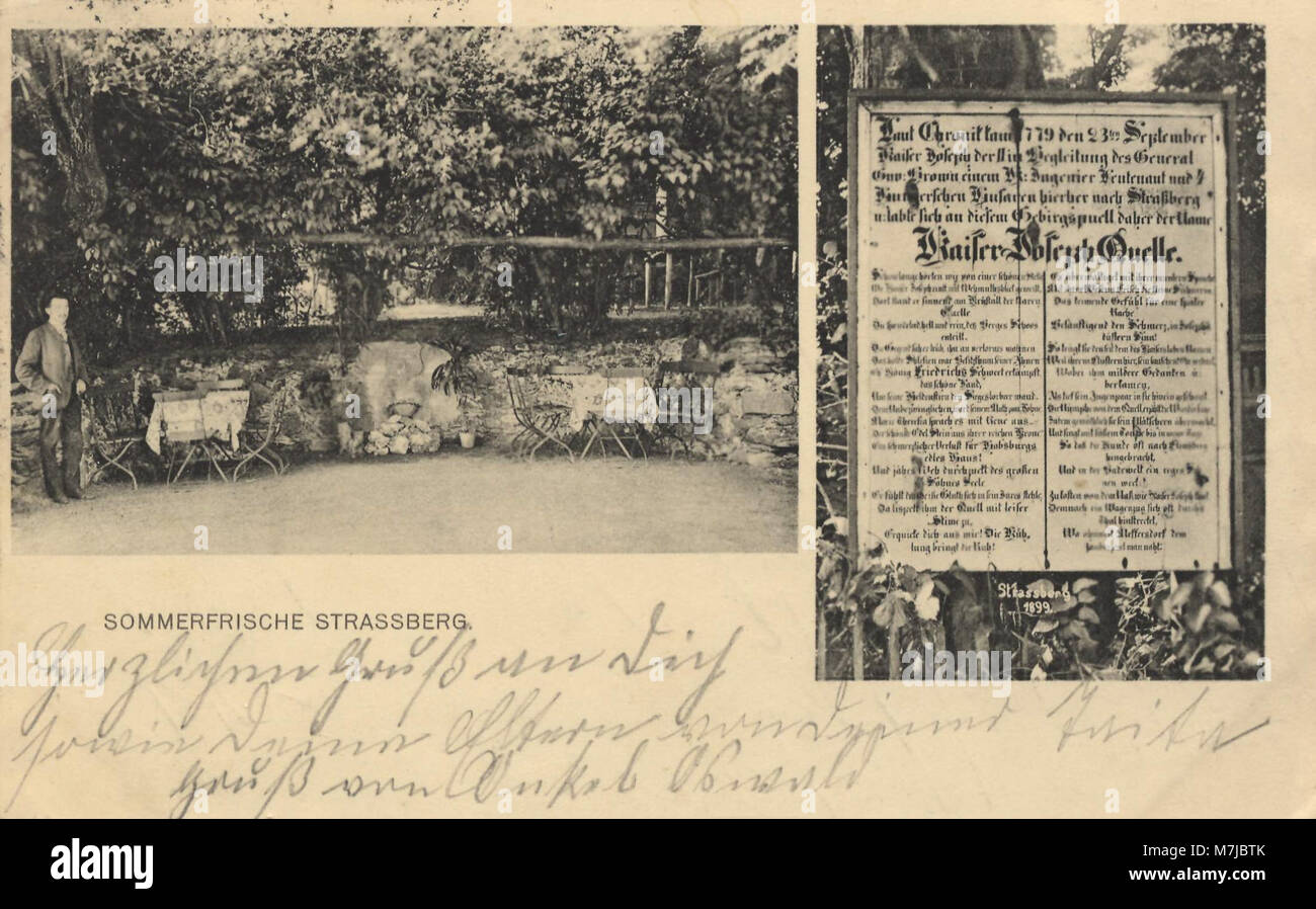 This image shows a garden restaurant (Gartenlokal) in Strassberg ...