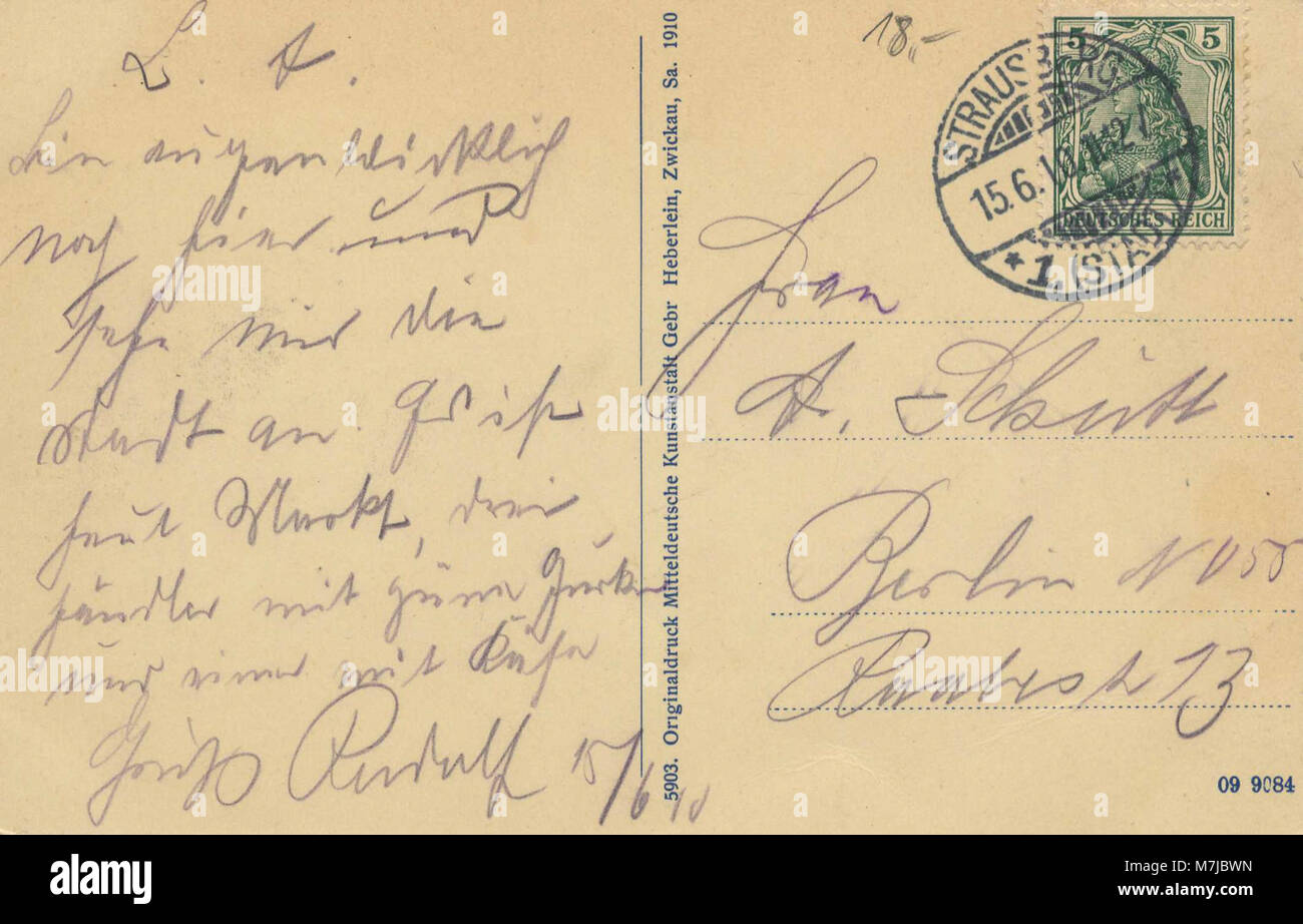 A historical postcard view of Strausberg, a town in Brandenburg ...