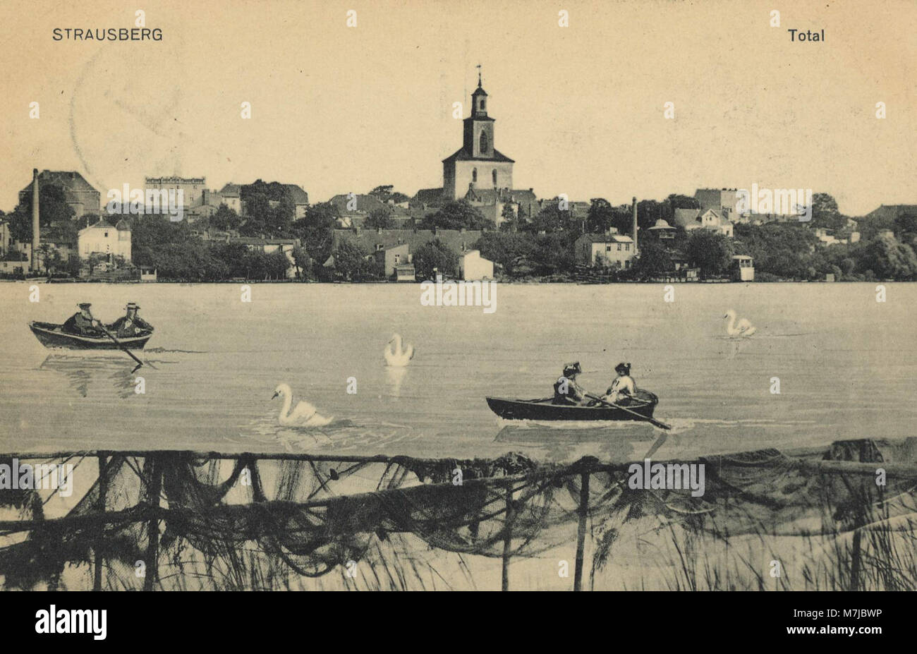 A historic postcard of Strausberg, Brandenburg, showcasing the city's ...