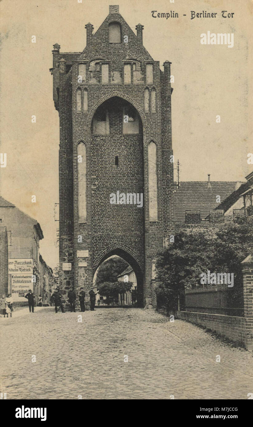 The Berliner Tor in Templin, Brandenburg, is a historic city gate, part ...