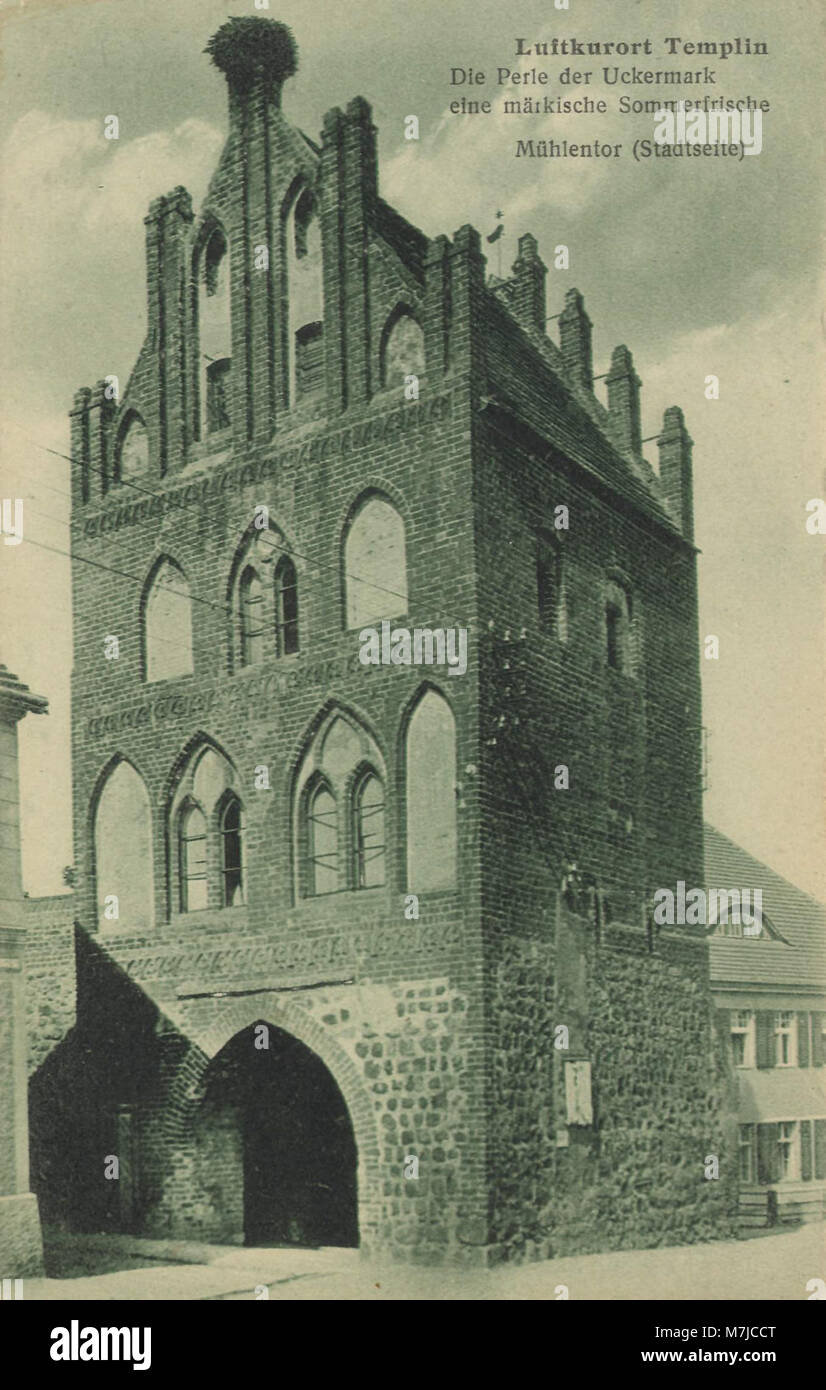 The Mühlentor gate in Templin, Brandenburg, is a historic medieval ...