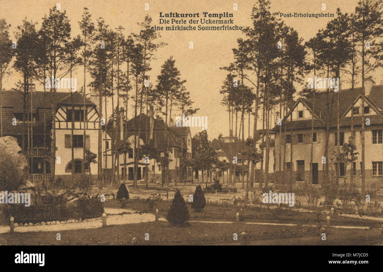 This postcard image features the Posterholungsheim in Templin ...