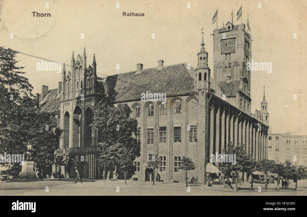 The Rathaus (town hall) in Thorn, West Prussia, is depicted in this ...