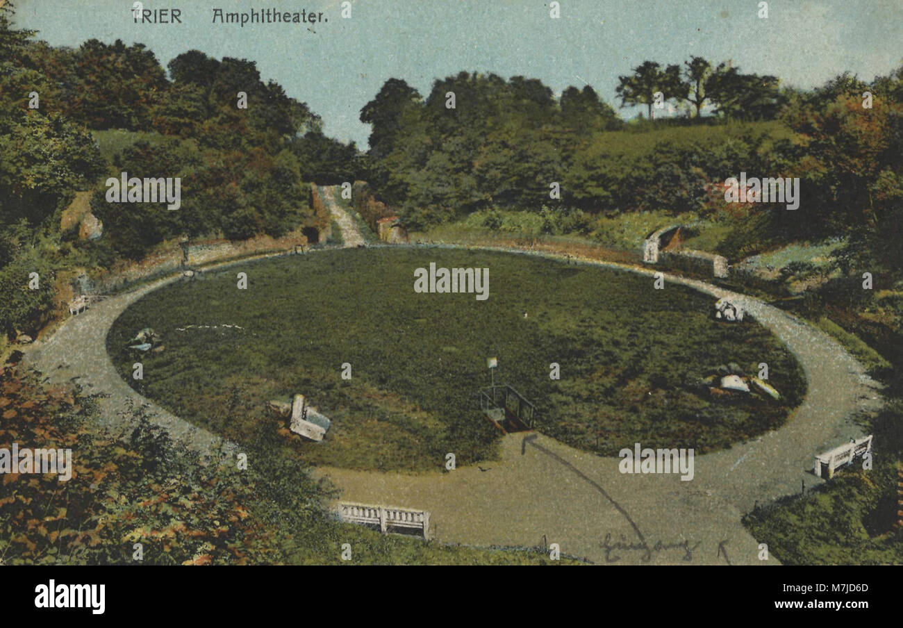 The Trier Amphitheater, located in Rheinland-Pfalz, Germany, is an ...