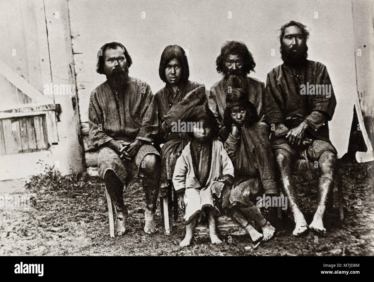 Anton Chekhov captured this image of a group of Ainu people, indigenous ...