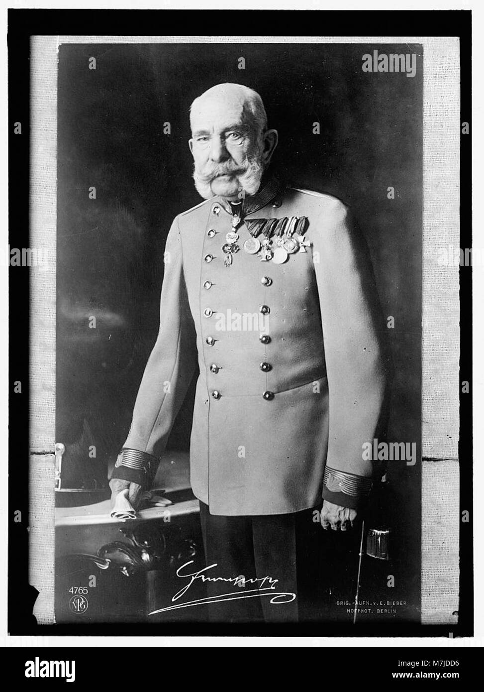 This portrait features Franz Joseph I, the Emperor of Austria, one of ...
