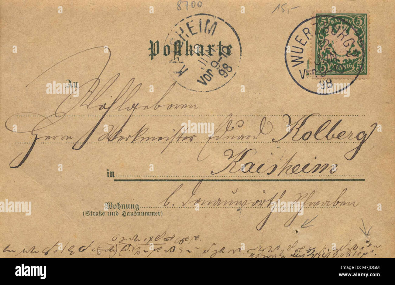 A scenic postcard from Würzburg, Bavaria, depicting the Stift Haug ...