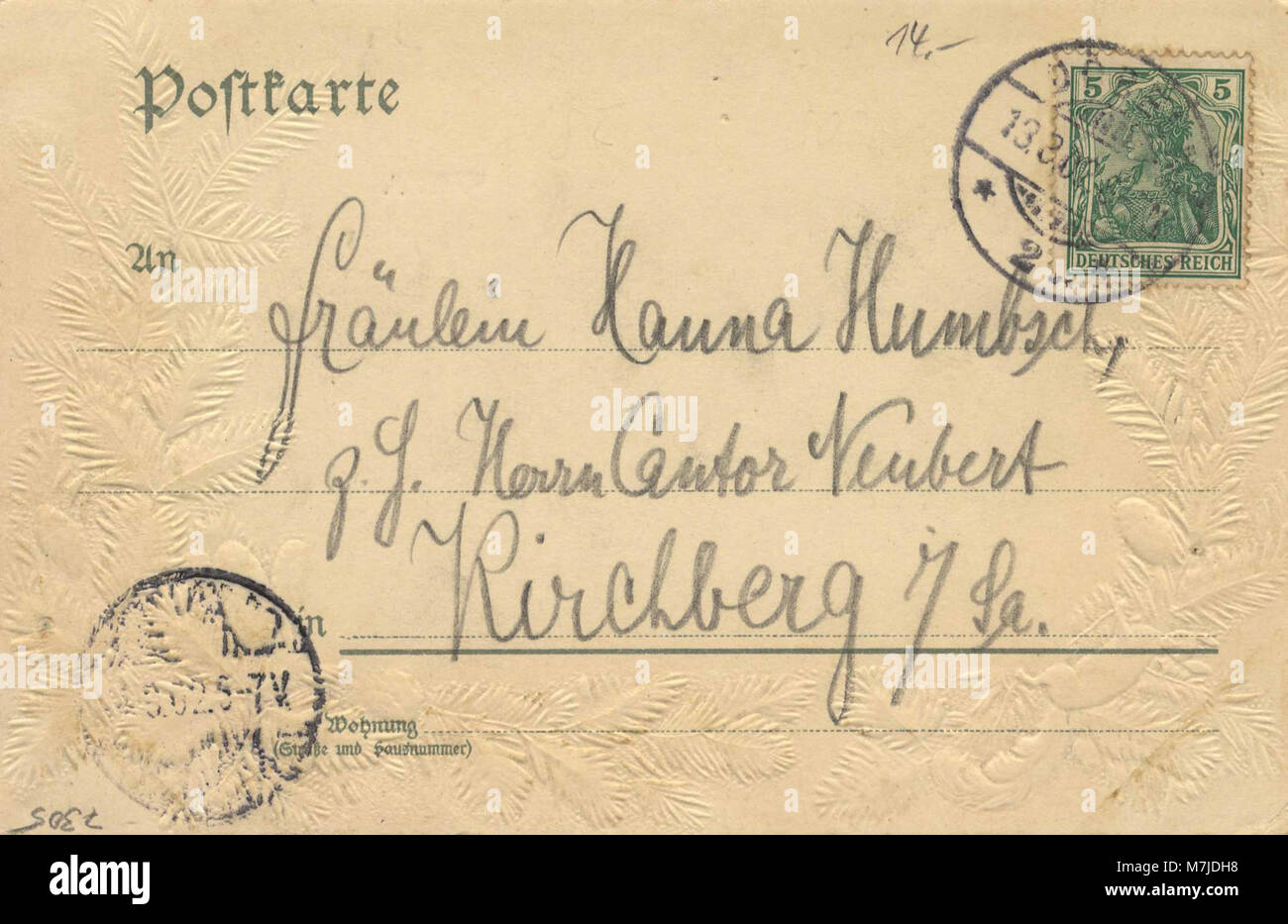 This vintage postcard shows the Rathaus (town hall) in Waldheim, Saxony ...