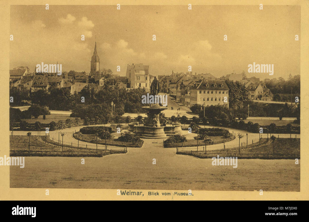 A historical postcard view from the museum in Weimar, Thüringen ...