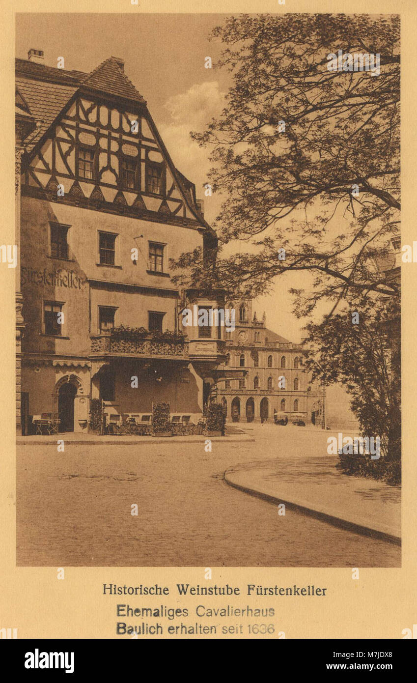 A historical postcard of the former Cavalier House in Weimar, Thüringen ...