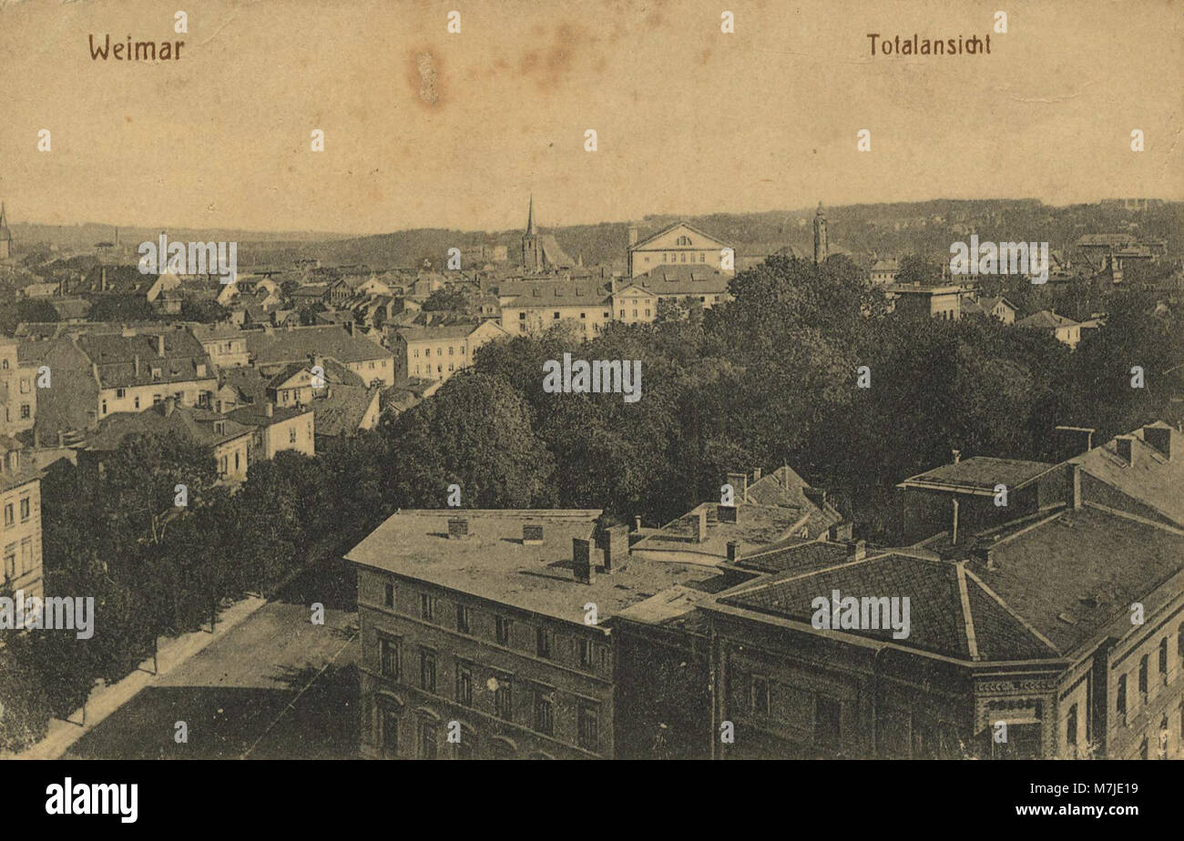 Weimar, Thuringia, as depicted in a cityscape from the Zeno Postcard ...