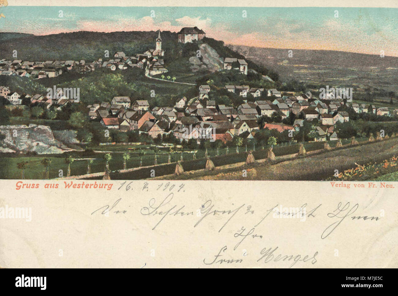 This postcard image showcases the town of Westerburg, located in the ...