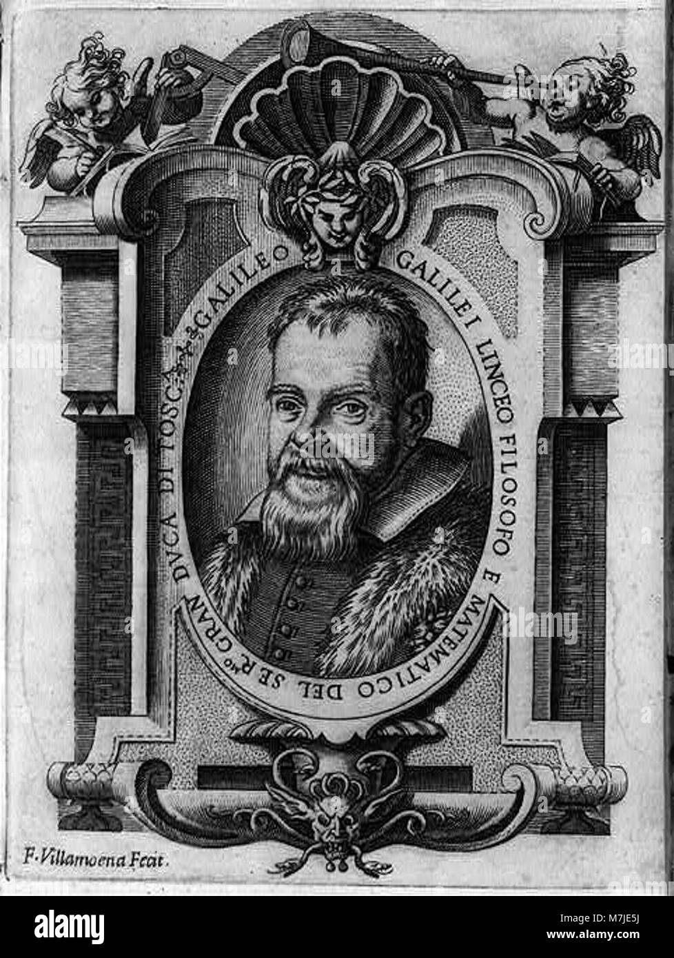 A historical portrait of Galileo Galilei, the renowned Italian ...