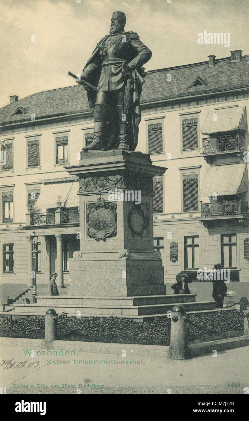 The Kaiser-Friedrich-Denkmal in Wiesbaden, Hessen, is a historical ...