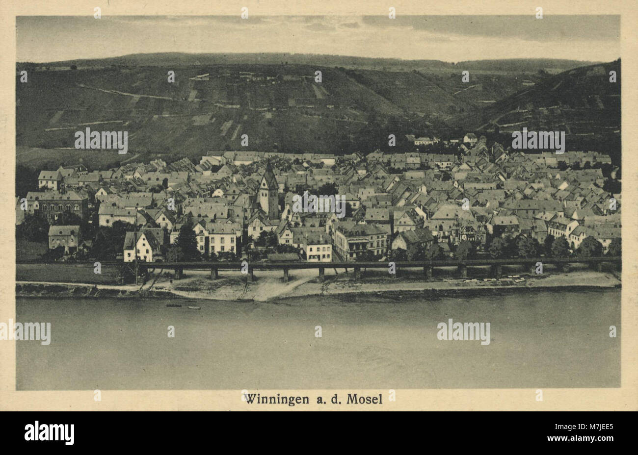 Postcard of Winningen, located on the Mosel River in Rheinland-Pfalz ...