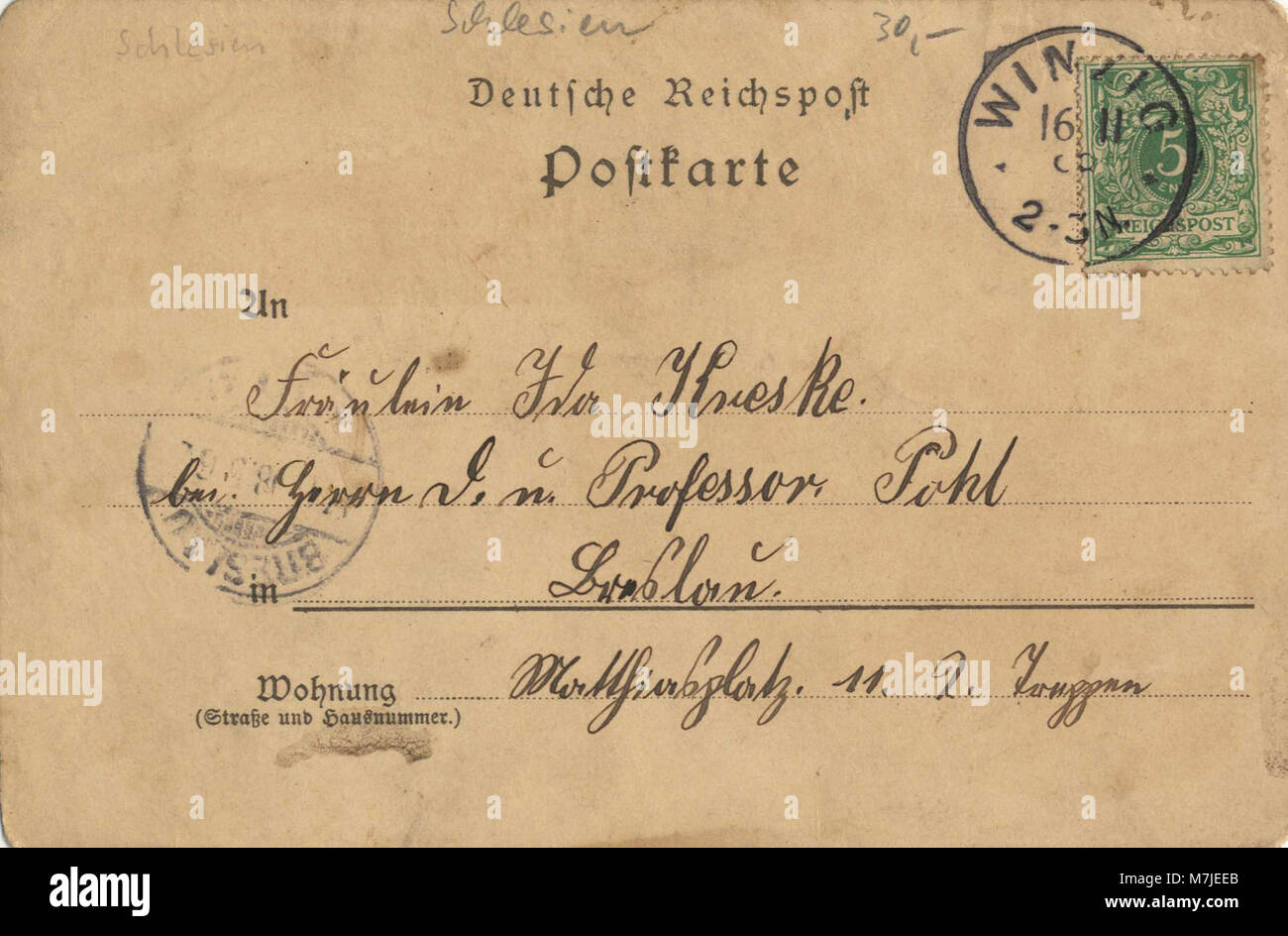 Winzig, Schlesien - Rathaus; Ringseite und ev. Kirche; Bahnhof (back ...