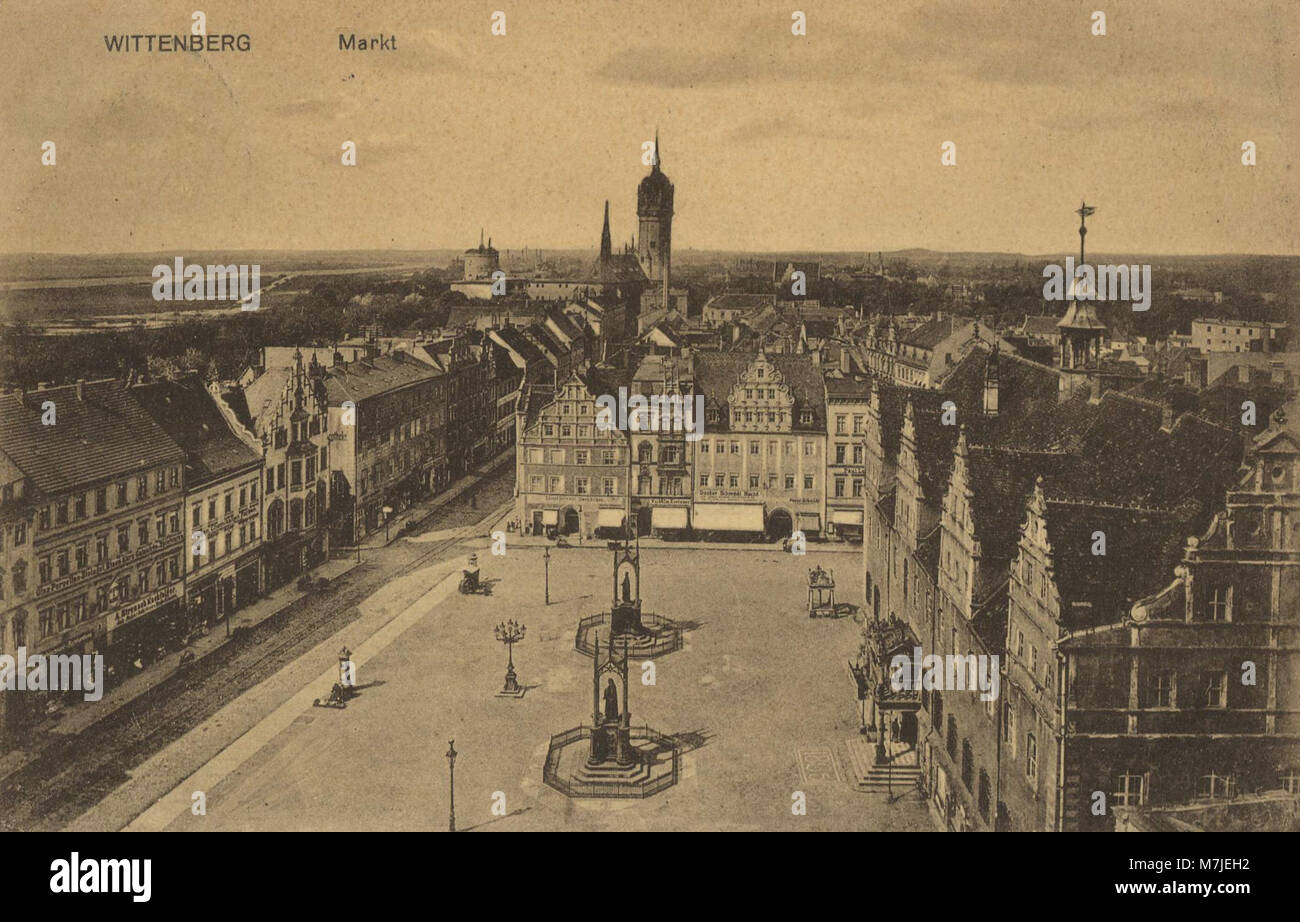 This image shows the Marktplatz (Market Square) in Lutherstadt ...