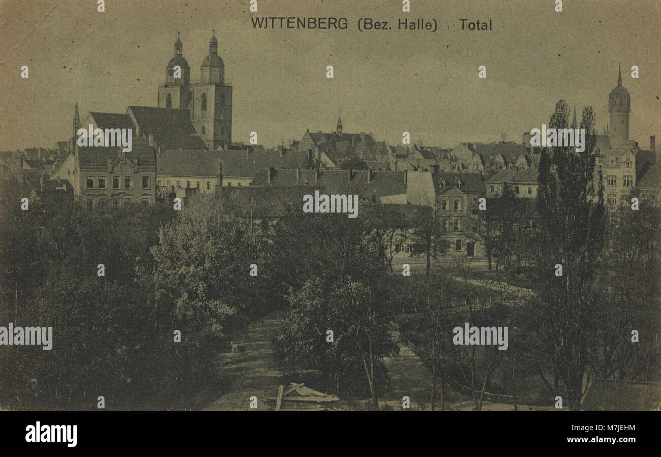 A view of Wittenberg, Lutherstadt in Sachsen-Anhalt, Germany ...