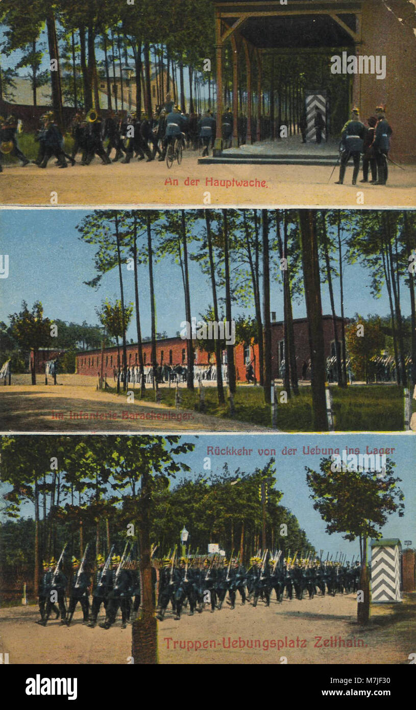 A photograph depicting the military training grounds in Zeithain ...