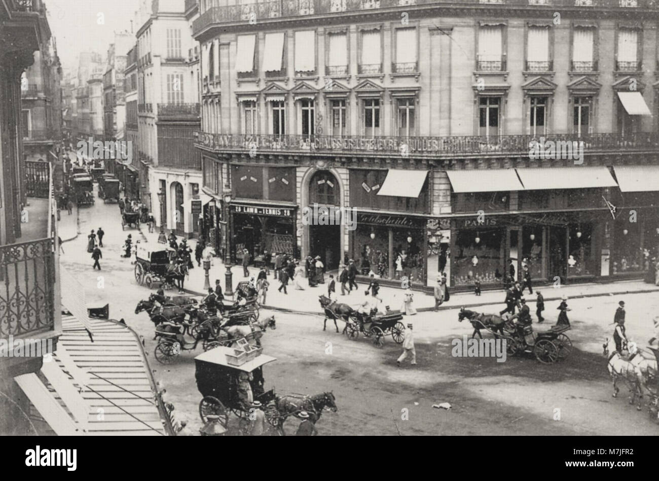 A photograph by François Emile Zola showing a street intersection in ...