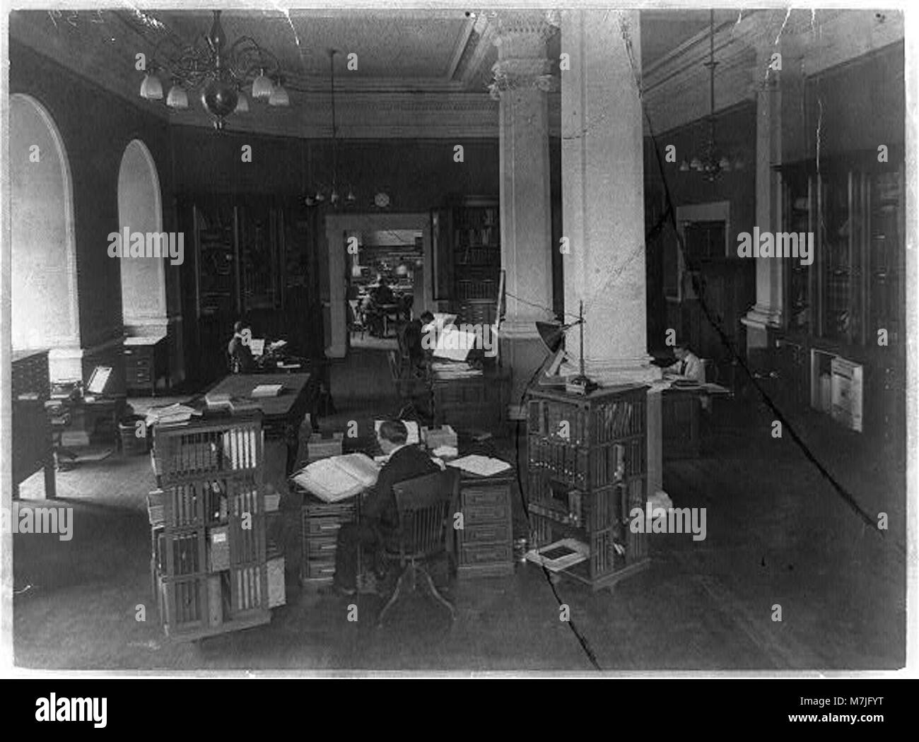 The offices and Order Division at the Library of Congress, depicting ...