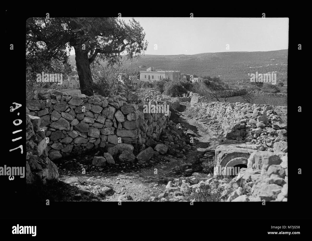 A photograph of an ancient pathway to Bethlehem, following the route of ...