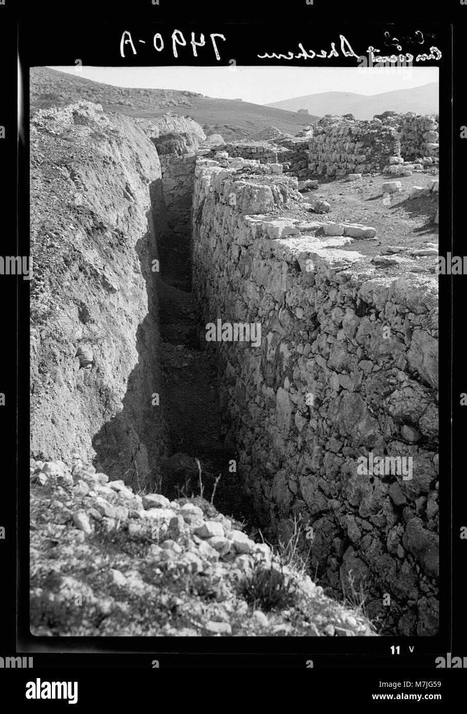 A photograph of the ancient city of Shechem, focusing on its ramparts ...
