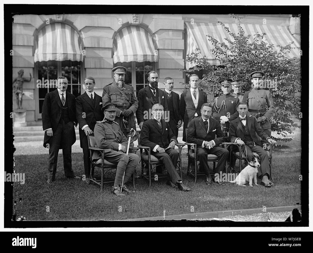 A historical photograph depicting members of the Belgian Mission to the ...
