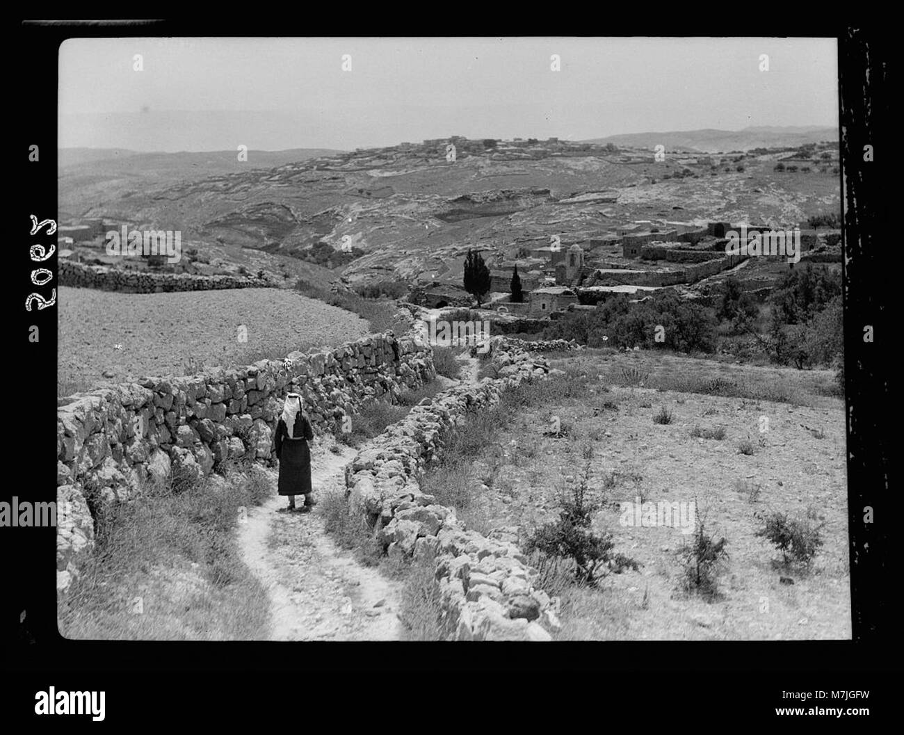 A view of Bethany and the Mount of Olives from the east, showcasing the ...