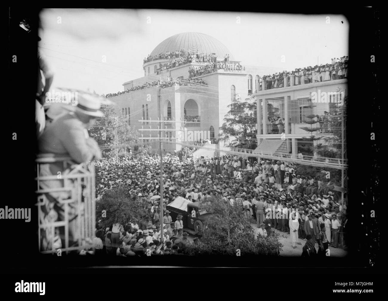 A photograph documenting the funeral of Bialek in Tel Aviv, marking a ...