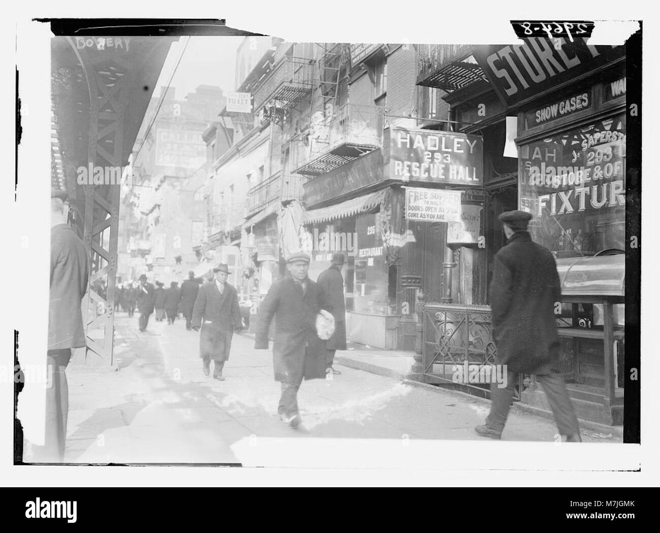 This image depicts the Bowery, a well-known street in New York City ...