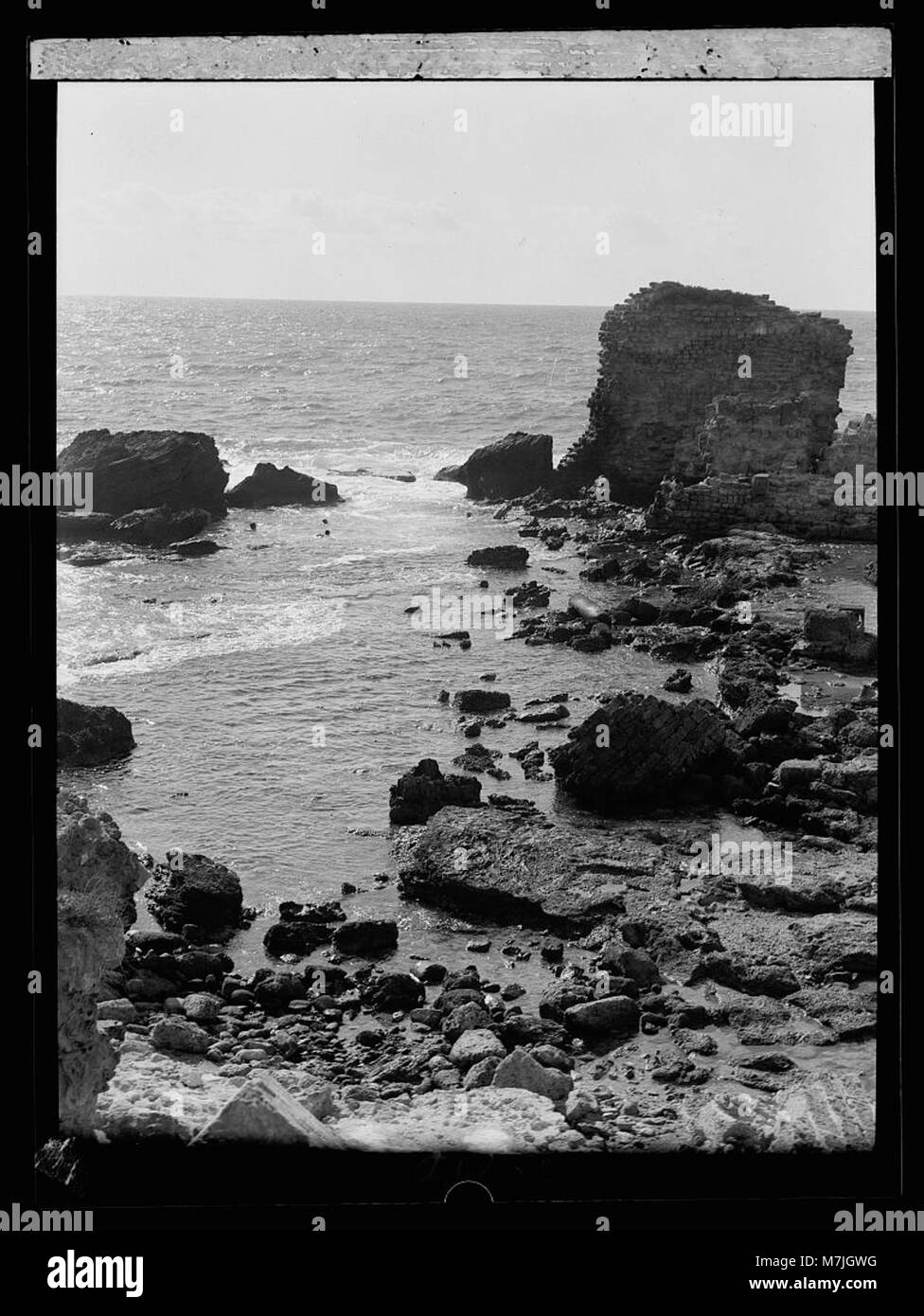 Showcasing remnants of ancient architecture Black and White Stock ...
