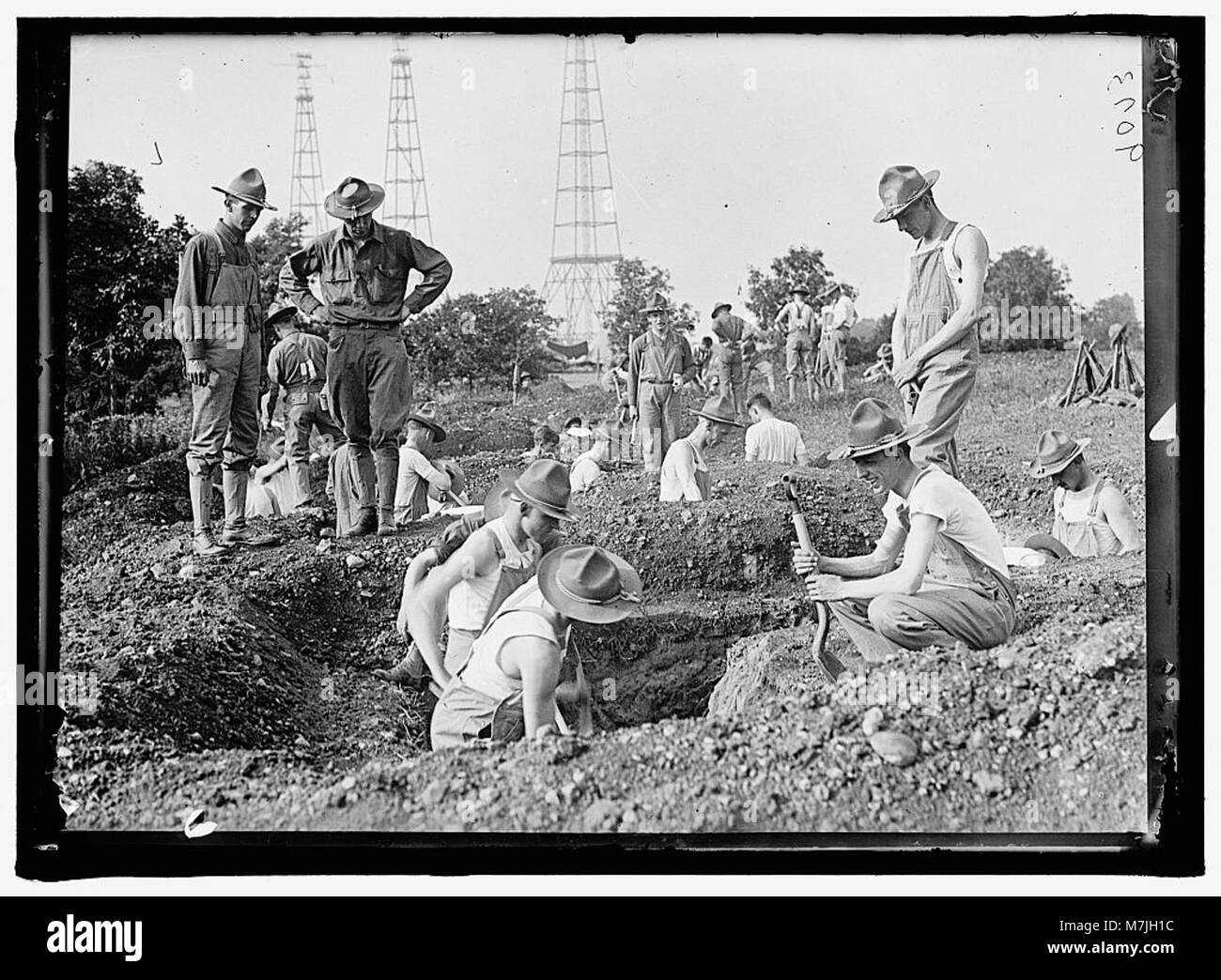 A photograph showing a military or training camp, capturing the layout ...
