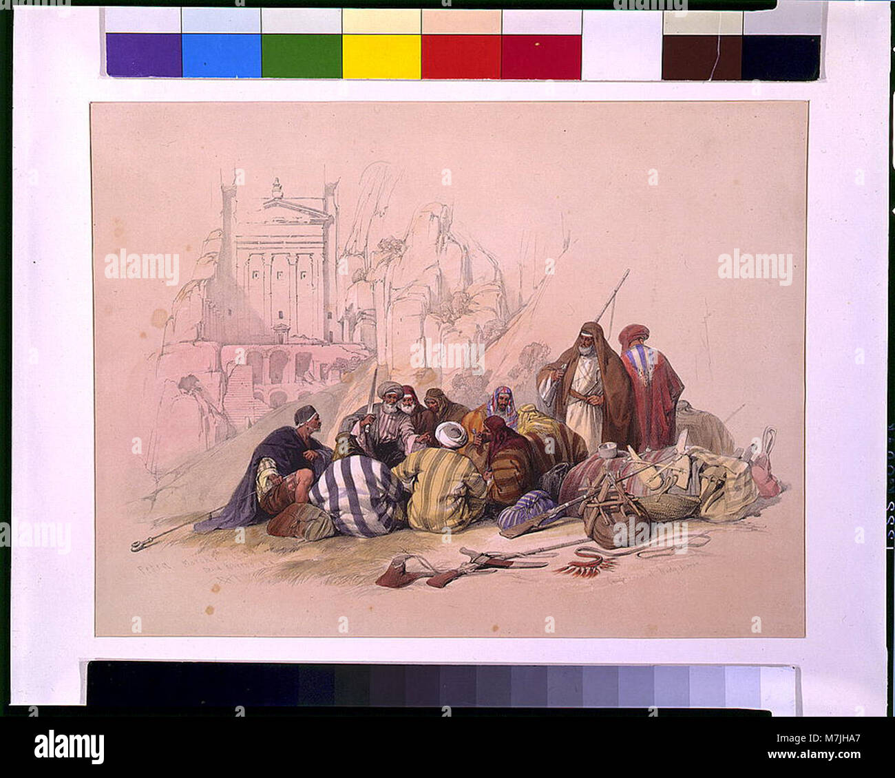 David Roberts' painting depicts the 1839 Conference of Arabs at Wady ...
