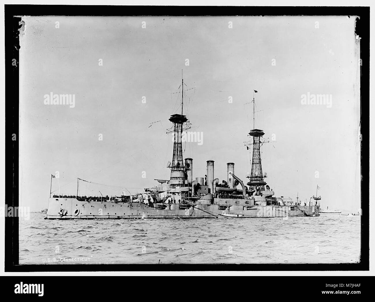 The USS Connecticut, a battleship of the U.S. Navy, is shown in this ...