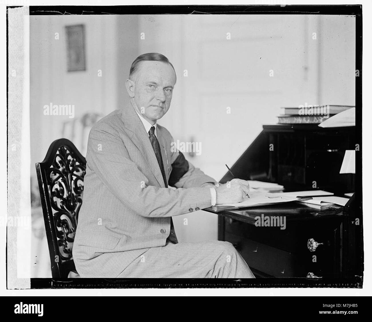 Photograph of President Calvin Coolidge, taken on August 4, 1923 ...