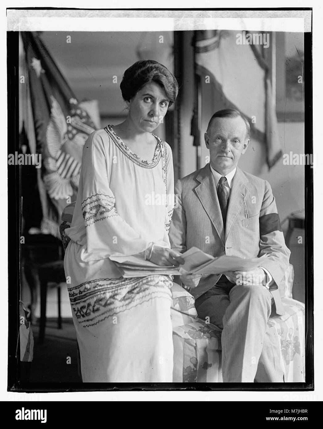 Coolidge & wife, (8-4-23) LOC npcc.09142 Stock Photo - Alamy