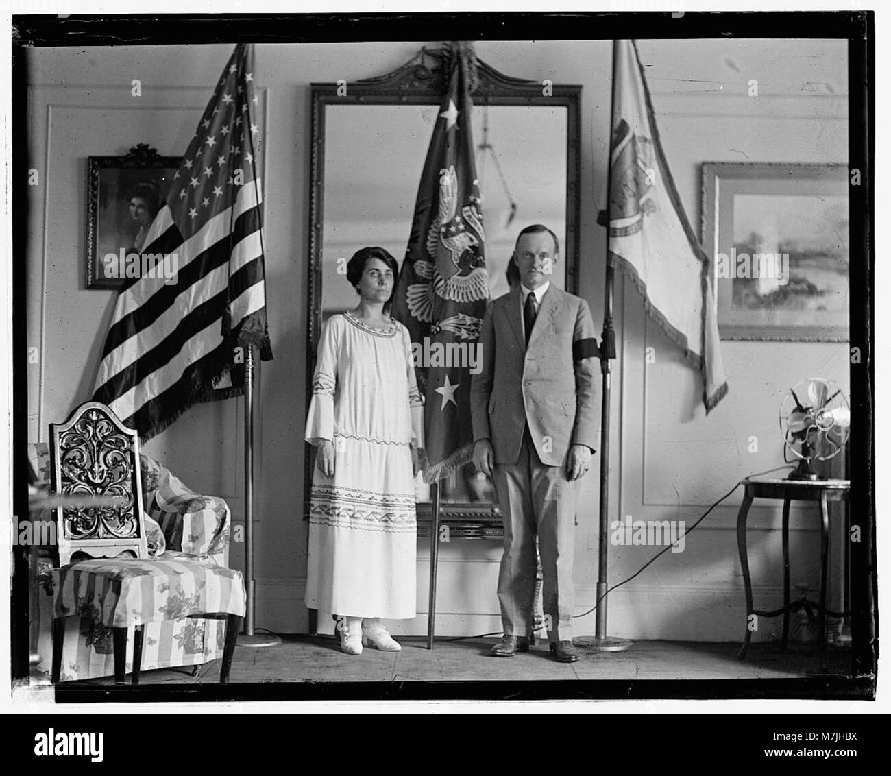 A portrait of President Calvin Coolidge and his wife, taken on August 4 ...