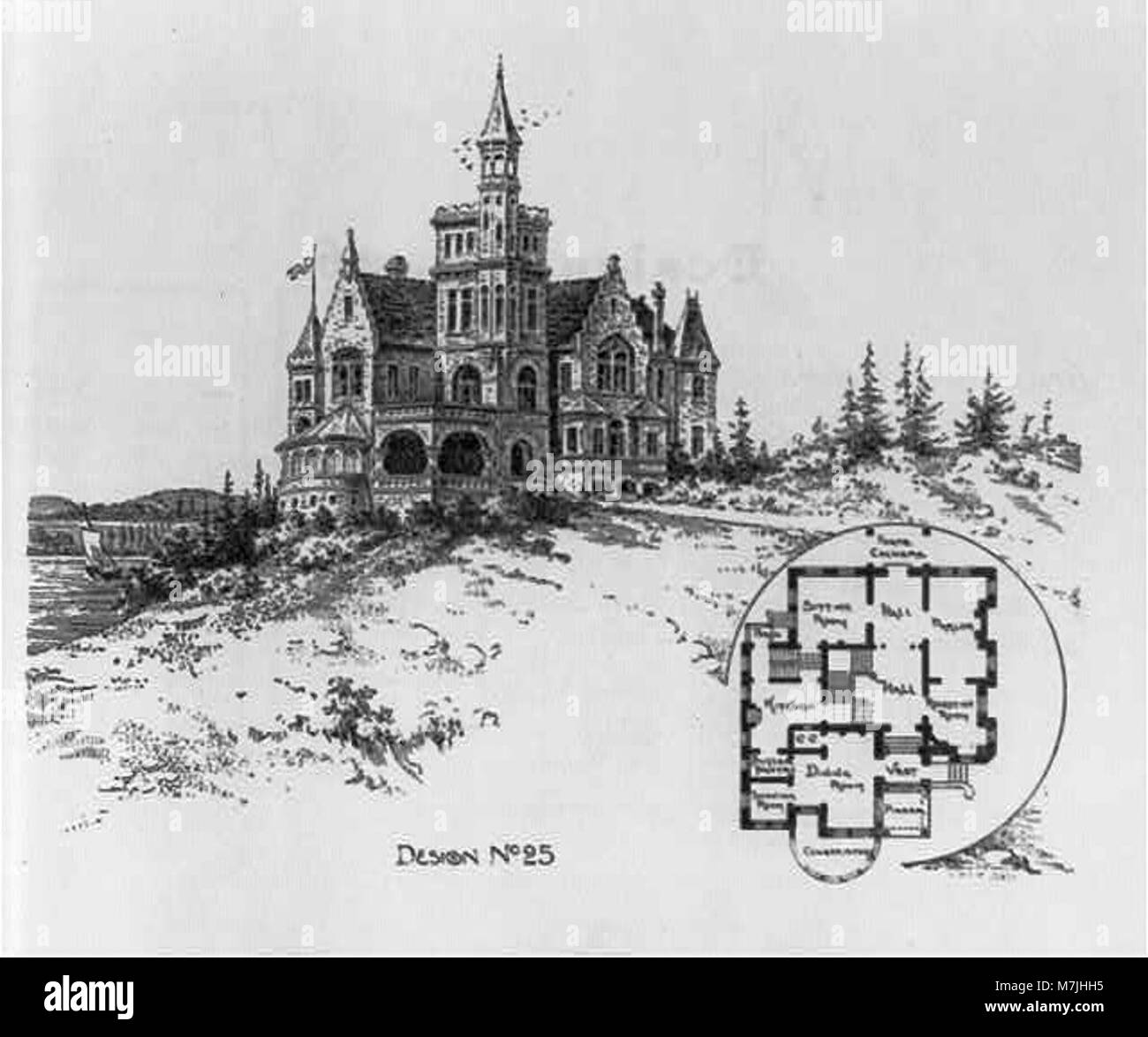 Design no. 25. Stone mansion LCCN2002715883 Stock Photo - Alamy